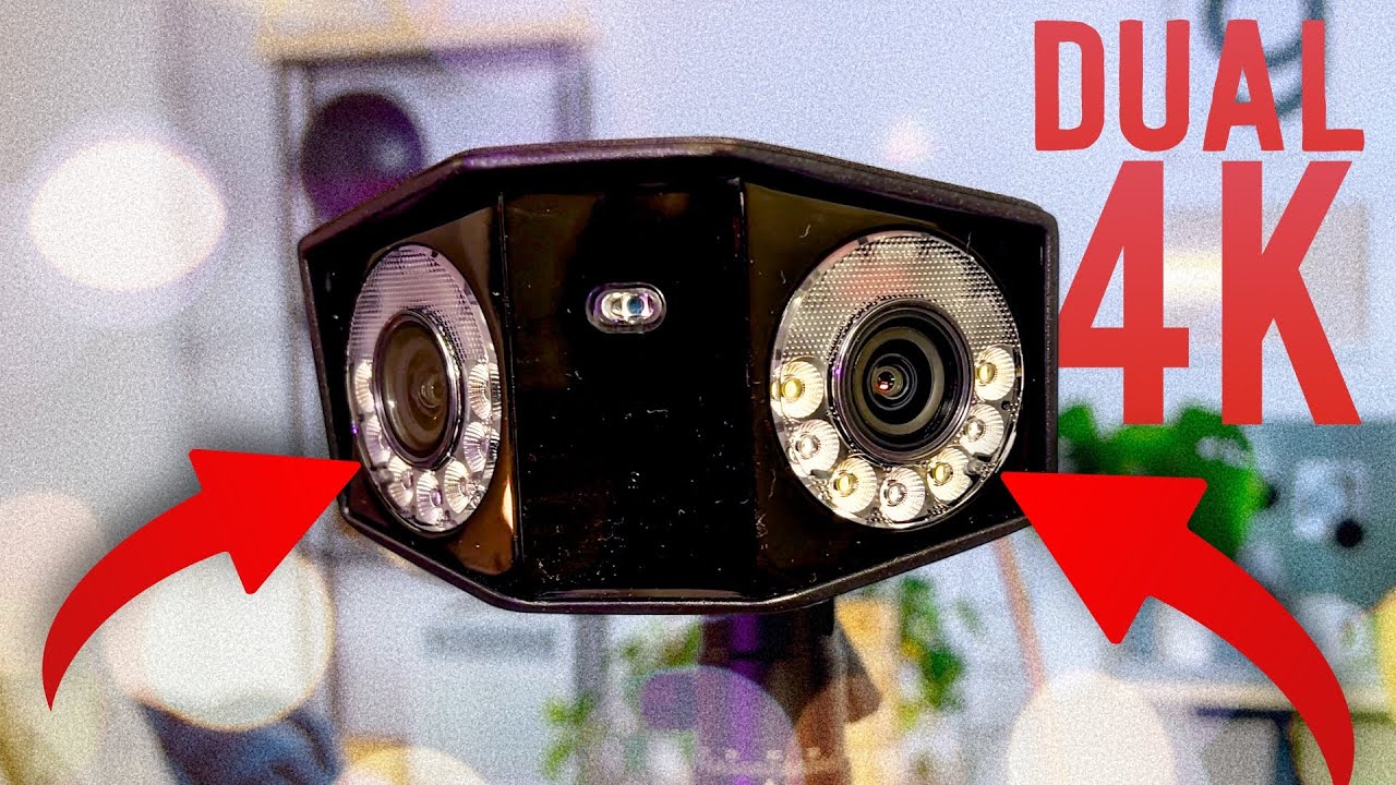 No More Blind Spots... DUAL 4k lenses & 180 degree view Security camera ...