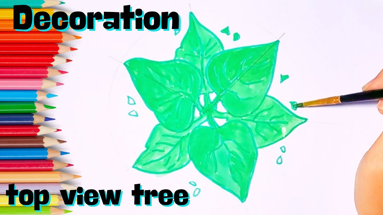 Drawing decoration top view tree | Easy drawing - YouTube