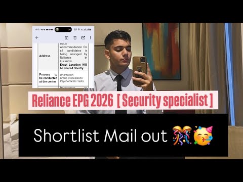 Reliance EPG Security Spec. shortlist Mail Out!! Go check now - YouTube
