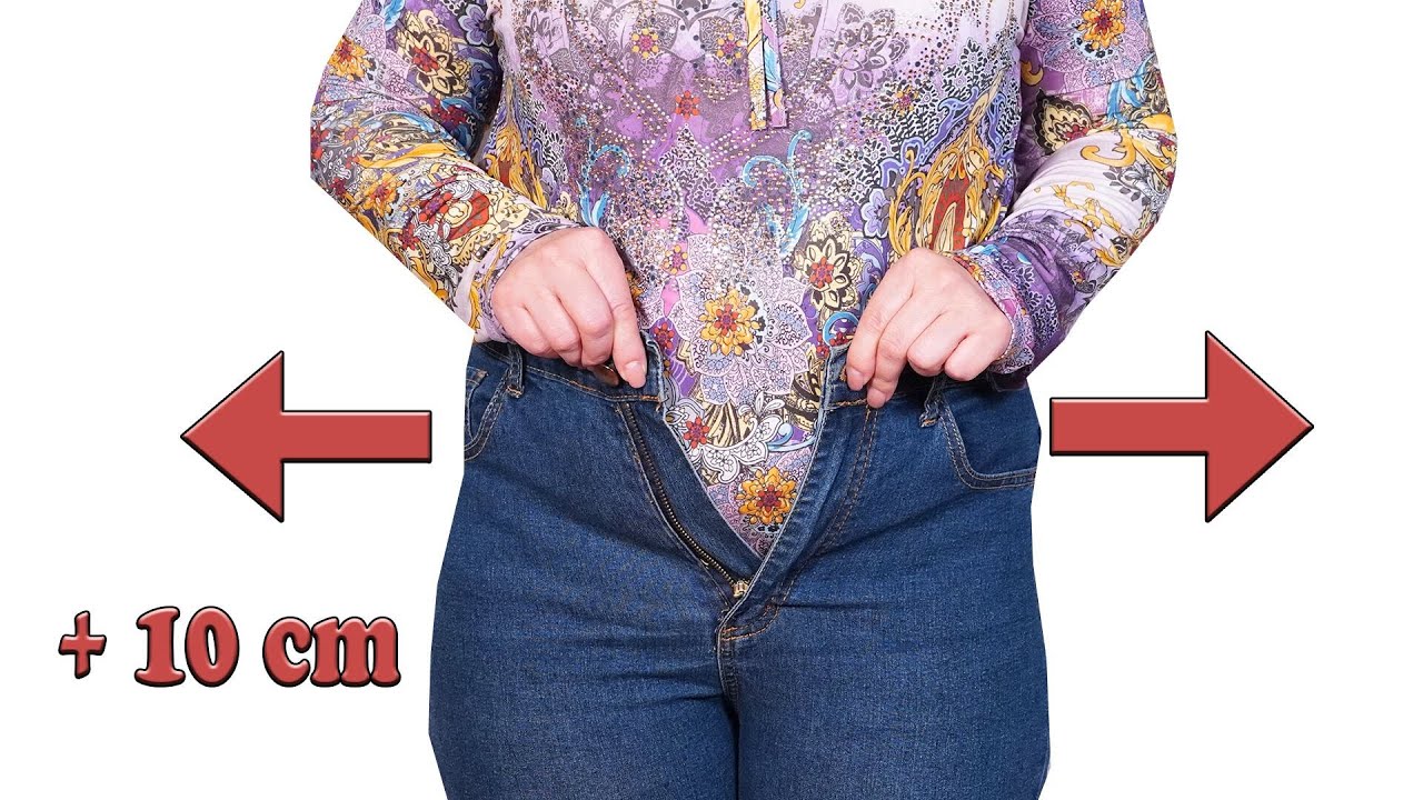 Perfect way - how to upsize the waist of jeans to fit perfectly! - YouTube