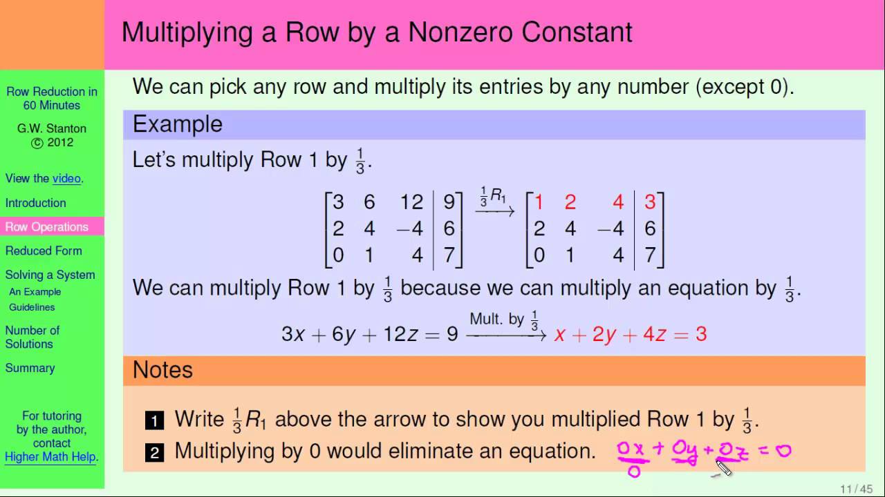 How To Use Matrices To Solve Systems Of Linear Equations Row