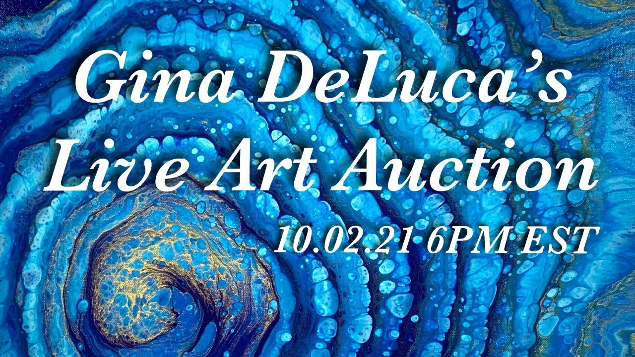 Gina DeLuca's Live Art Auction - Fluid Art Impressionism - Acrylic ...