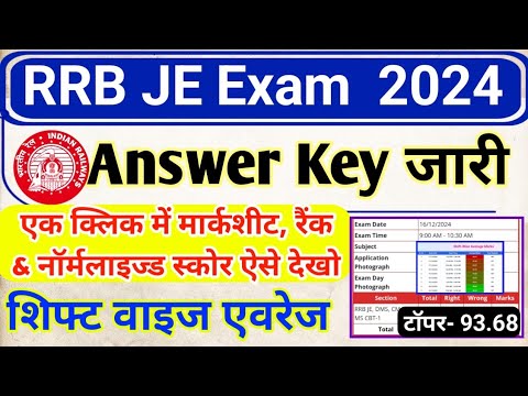 RRB JE 2024 How to Check Answer key and scorecard| RRB JE 2024 Expected ...