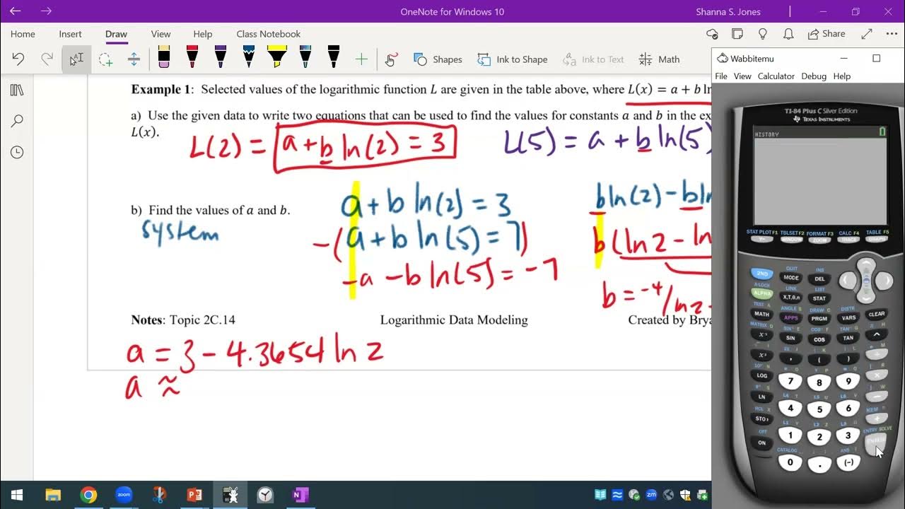 2C.14 Logarithmic Modeling - YouTube