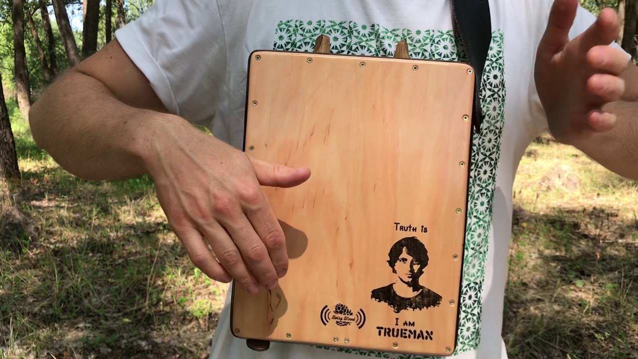 Wooden travel cajon hand drum percussion by Noisy Wood - YouTube