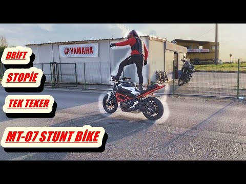 MT07 STUNT TEK TEKER YAMAHA RİDİNG ACADEMY ( MotoVlog #88 )