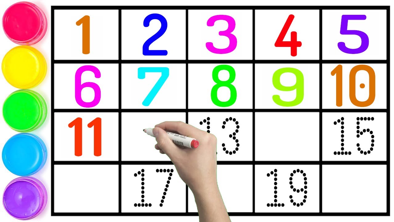 123 for kids | 1 to 20 Numbers Read and Write | One, Two, Three, Four ...