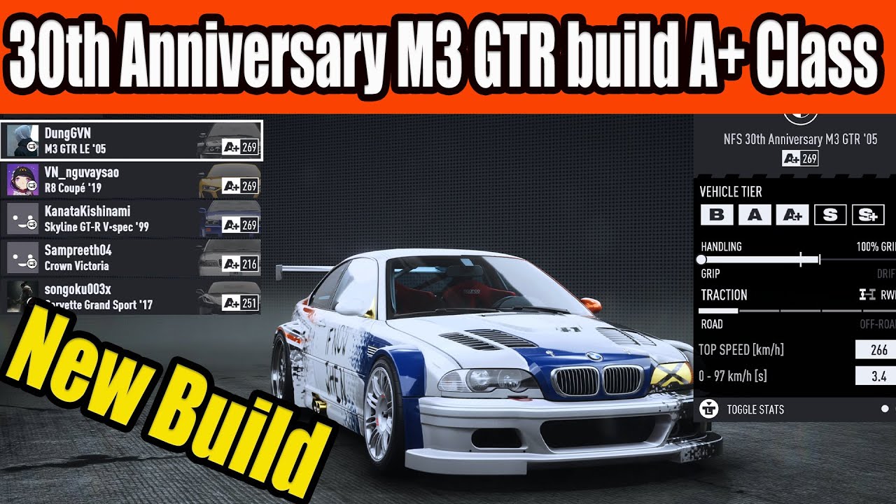 NFS 30th Anniversary M3 GTR build A+ Class in NFS Unbound - New Build ...