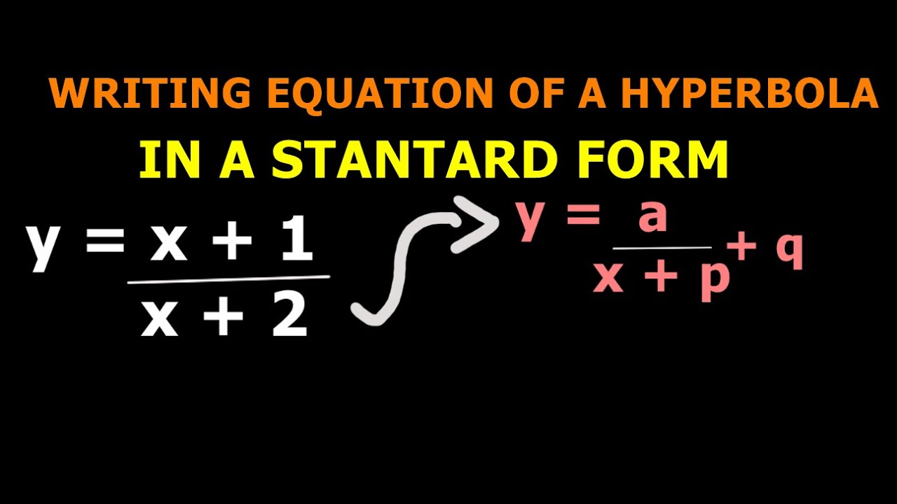 GRADE 11/ 12 -WRITING THE EQUATION OF A HYPERBOLA IN A STANTARD FORM ...