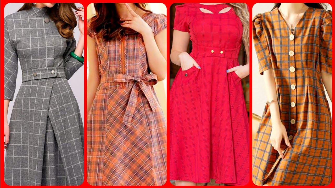 42 Irresistible Print Cotton Check Print Women Frocks to Make You Feel ...