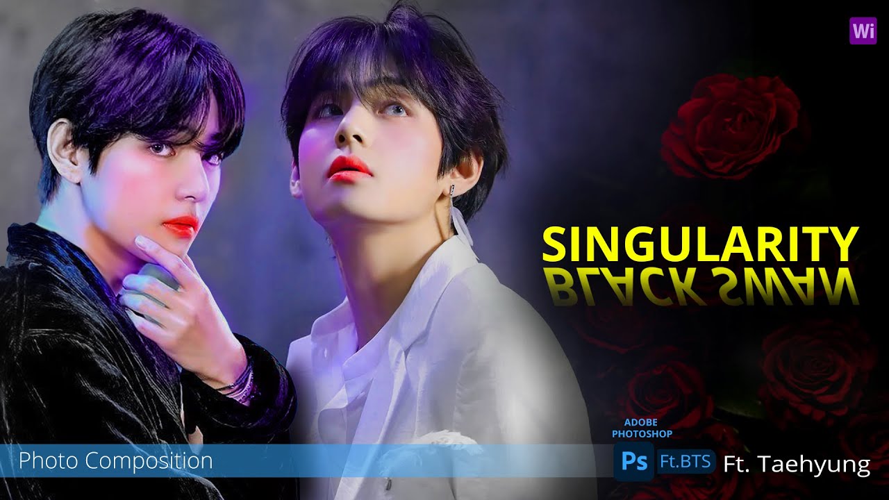 B T S Singularity Taehyung black Swan V composition edit using photoshop/ BTS V fanfiction edit ...