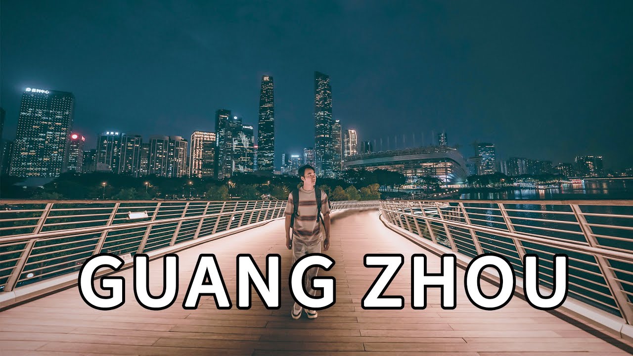 4K beautiful night view of Guangzhou | Walking in Haixinsha, Guangzhou ...