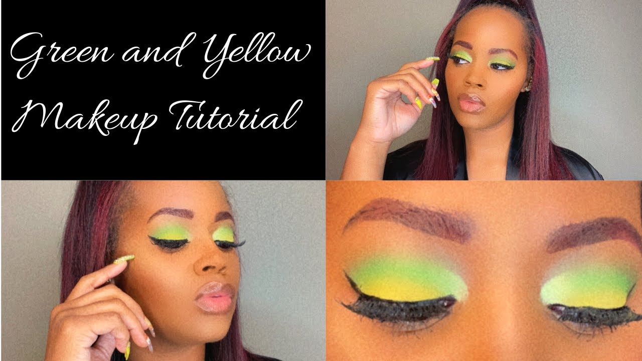 GREEN AND YELLOW MAKEUP TUTORIAL - YouTube