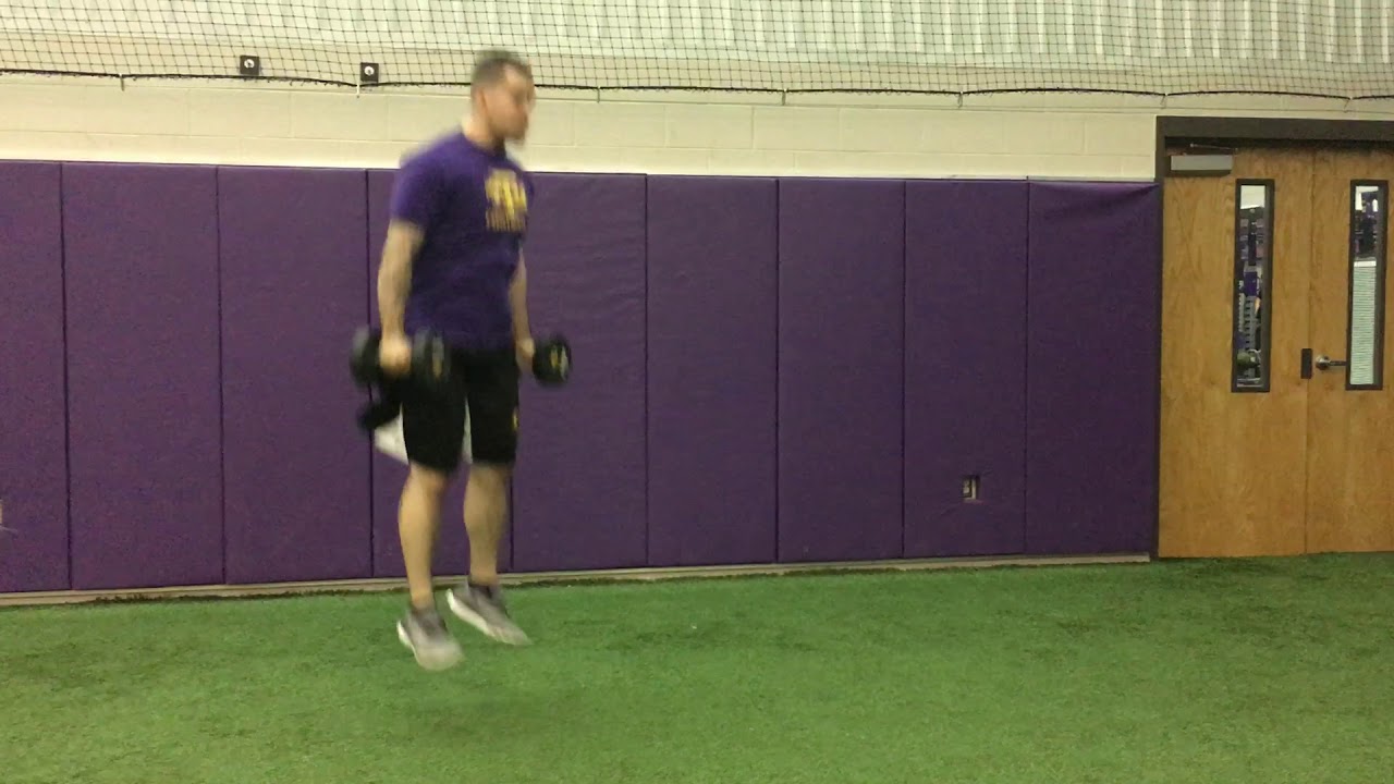 Reactive Weighted Squat Drop Jump (DB) - YouTube