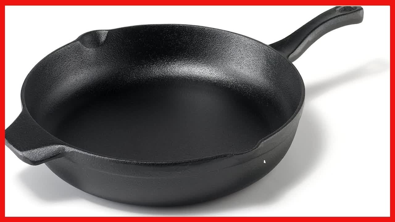 Calphalon Cast Iron Skillet, Pre-Seasoned Cookware with Large Handles ...