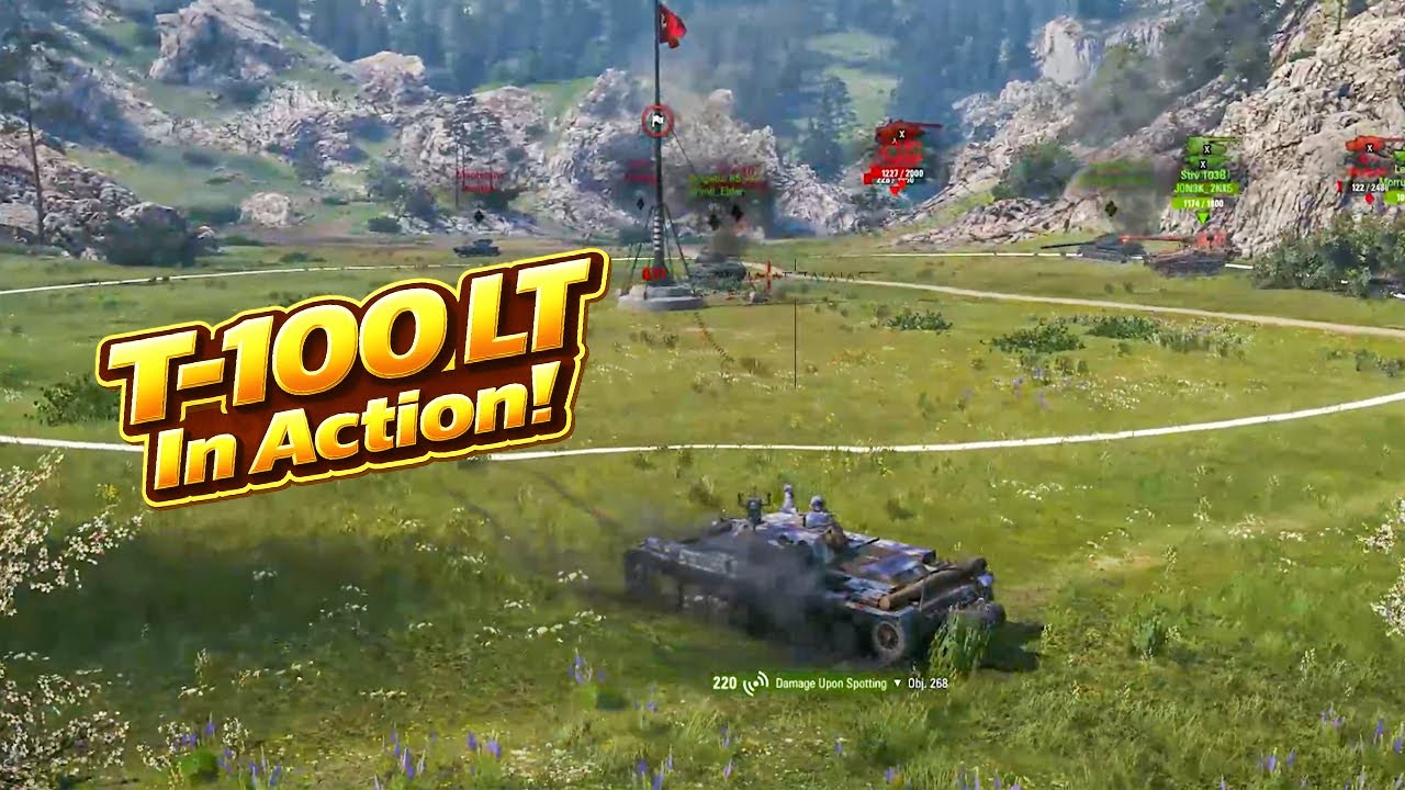T-100 LT Light Tank Spotting, Flanks & 2 Kills - World of Tanks - YouTube