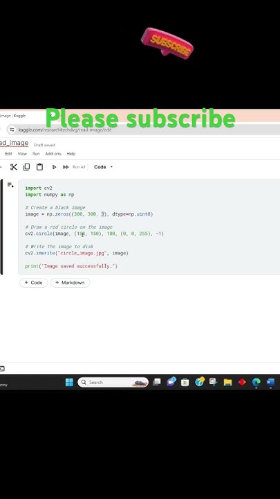 How to write a image to Kaggle working folder using opencv - YouTube