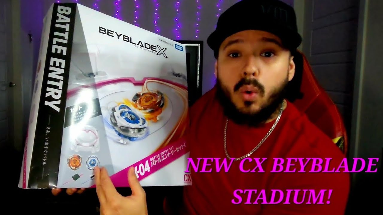 NEW BEYBLADE CX-04 BATTLE ENTRY SET (STADIUM) OPENING & TEST BATTLE ...
