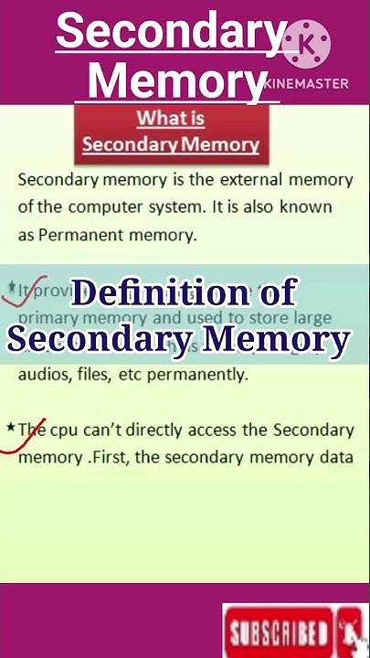 What is Secondary Memory in computer||Computer Memory|| #computerknowledge #computereducation ...