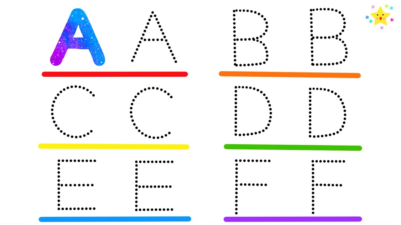 Alphabet, ABC song, ABCD, A to Z | writing along dotted lines for ...