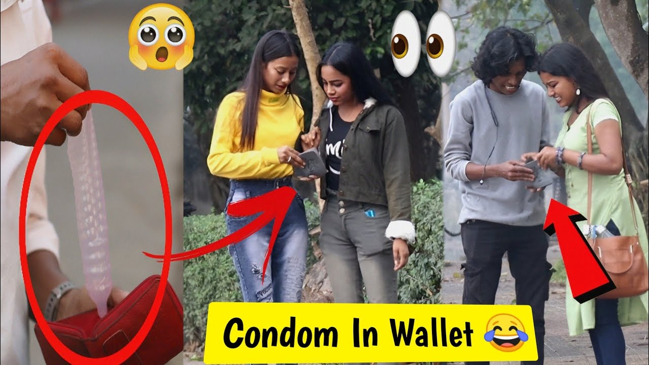 Condom In Wallet Prank 😱 On Hot Girls With A Twist लड़की Condom देखा