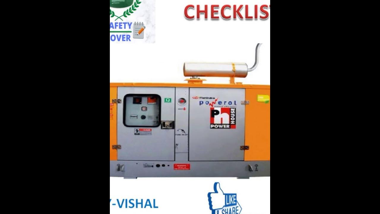 Diesel generator checklist - YouTube