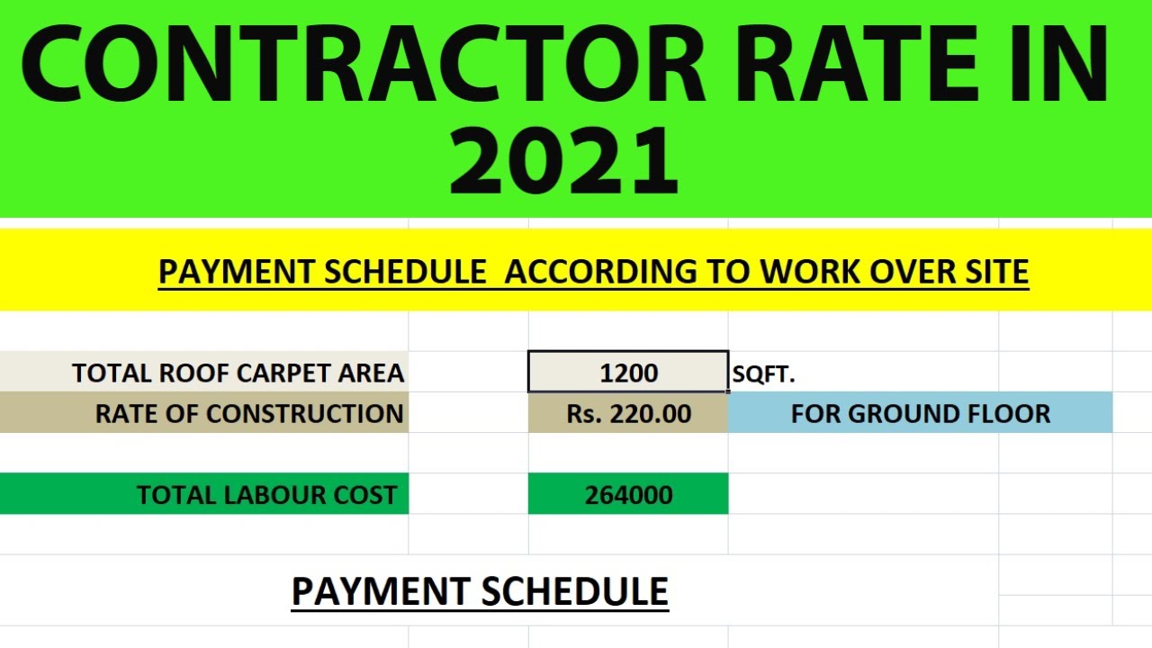 Contractor Rate For House Construction in 2021 | Contractor Rate For ...