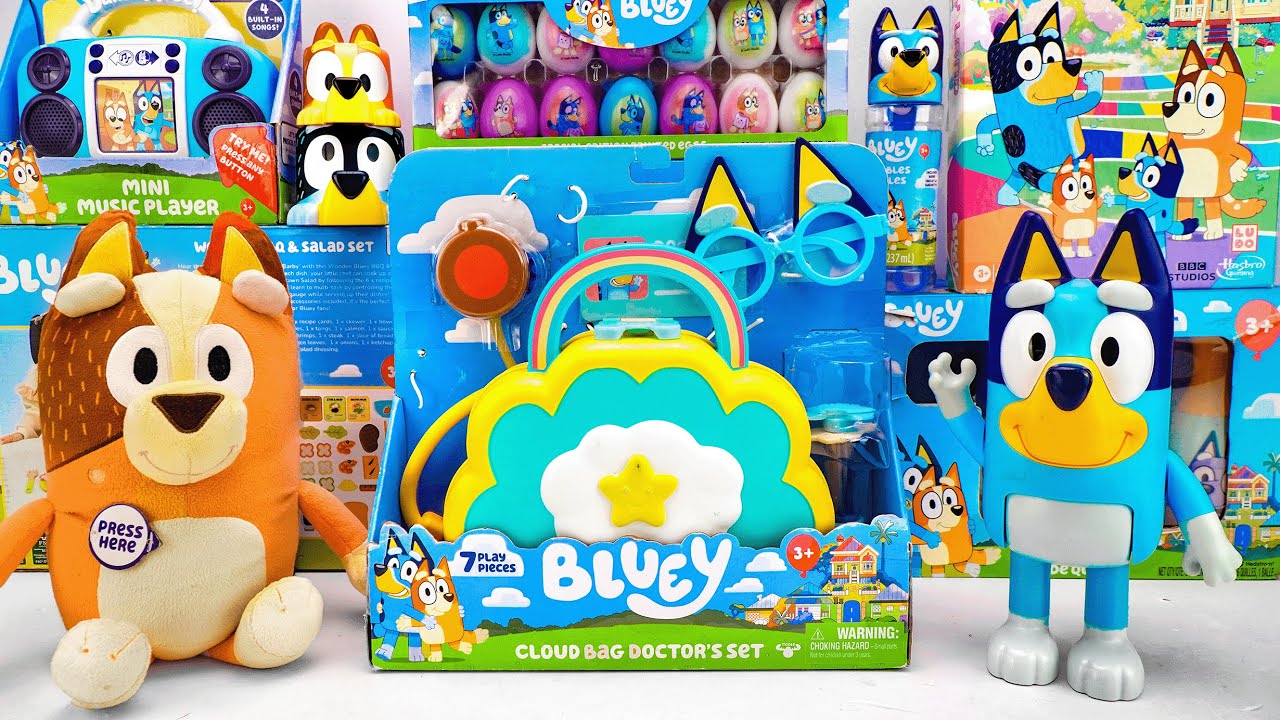 Bluey Toy Collection Unboxing Review | Bluey Cloud Bag Doctor's Set ...