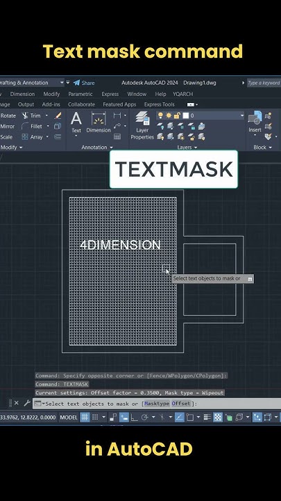 How to Use the Text Mask Command in AutoCAD | Hide Backgrounds Behind Text #autocad #shorts ...