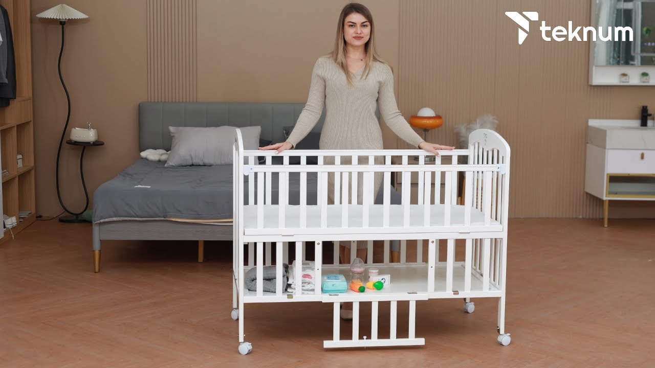 TEKNUM - 4in1 Wooden Bed Side w/ Storage and Height Adjustments - YouTube