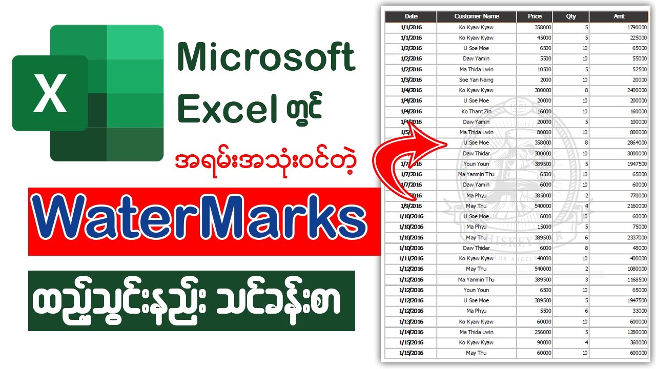 Excel မှာ နောက်ခံ WaterMarks ထည့်သွင်းနည်း သင်ခန်းစာ 👇👇#excel # ...
