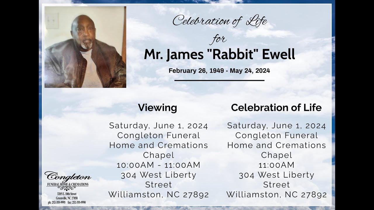 Homegoing Celebration for Mr. James "Rabbit" Ewell - YouTube