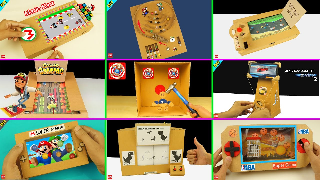 10 Amazing Cardboard Games Compilation - YouTube