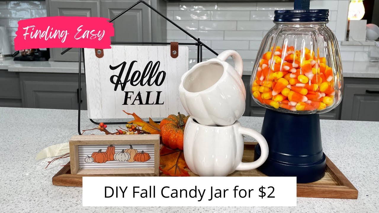 DIY Fall Candy Jar for $2 from Dollar Tree and Walmart - YouTube