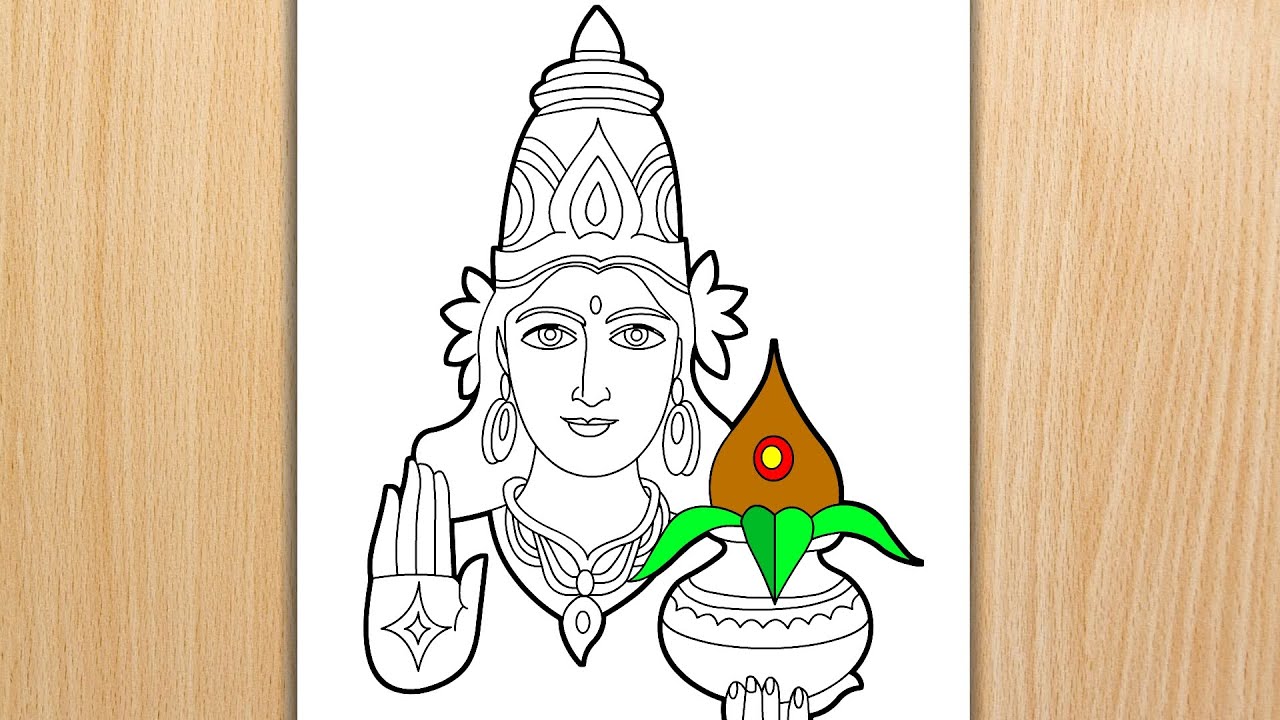 Navratri Special Mata Rani Drawing and Coloring for Children - YouTube