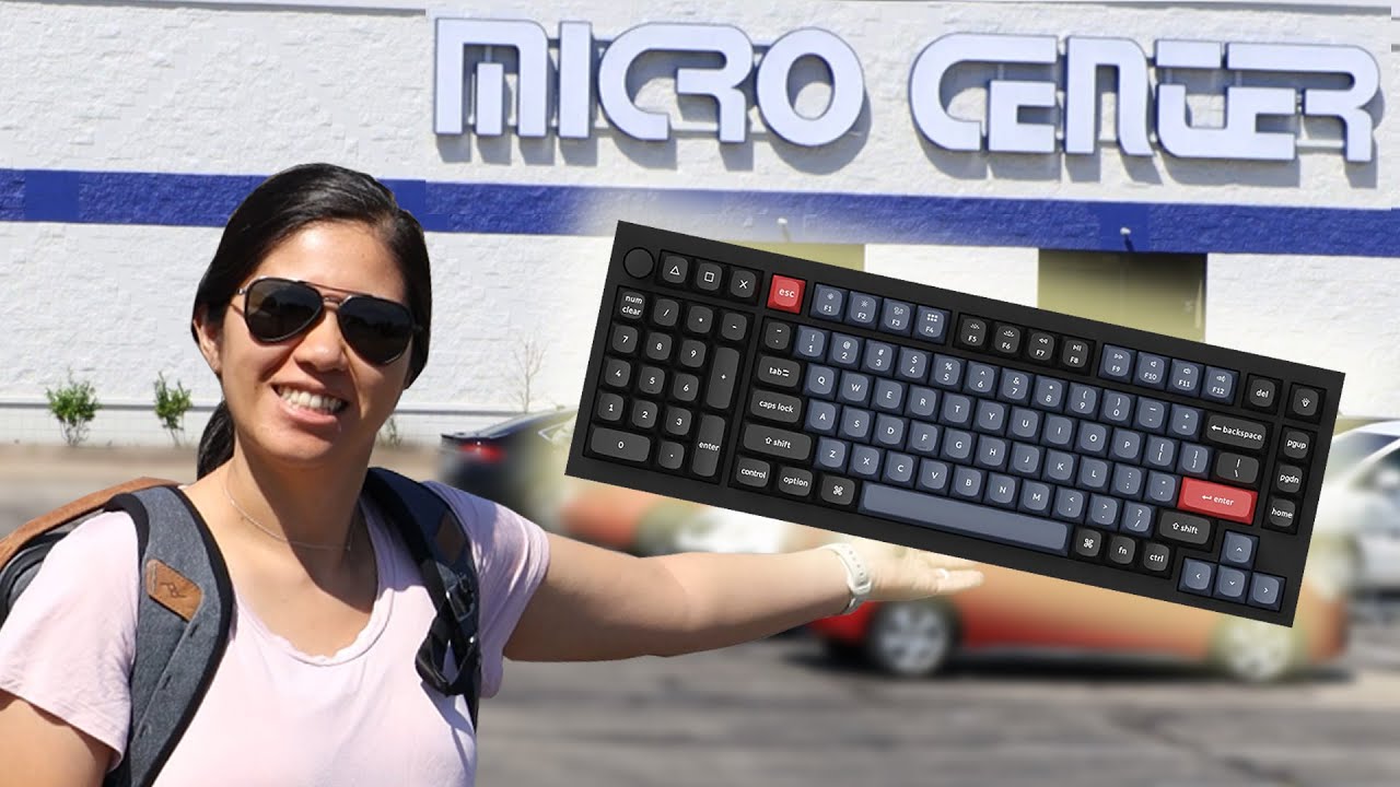I Gave Away a Keyboard at the NEW Microcenter - YouTube