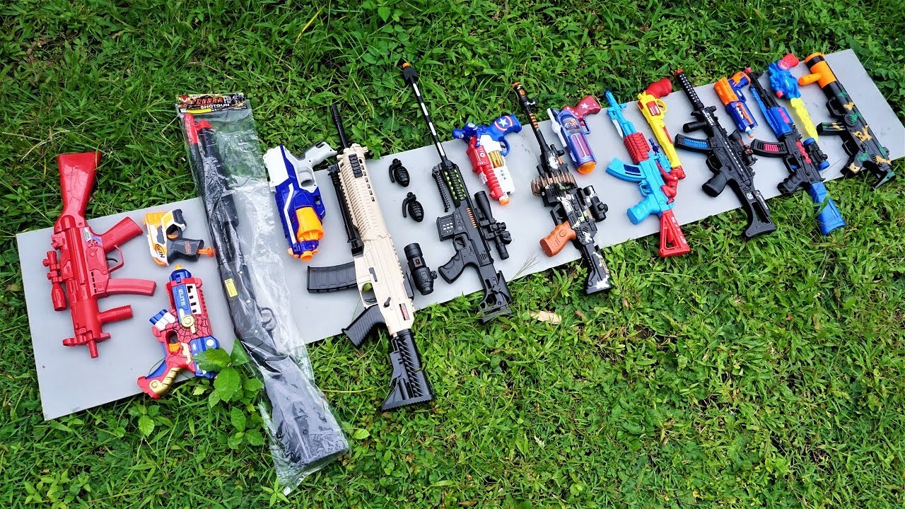 Mencari dan Unboxing Tembak Tembakan New Gun Shot Gun Machine Gun AK47 ...