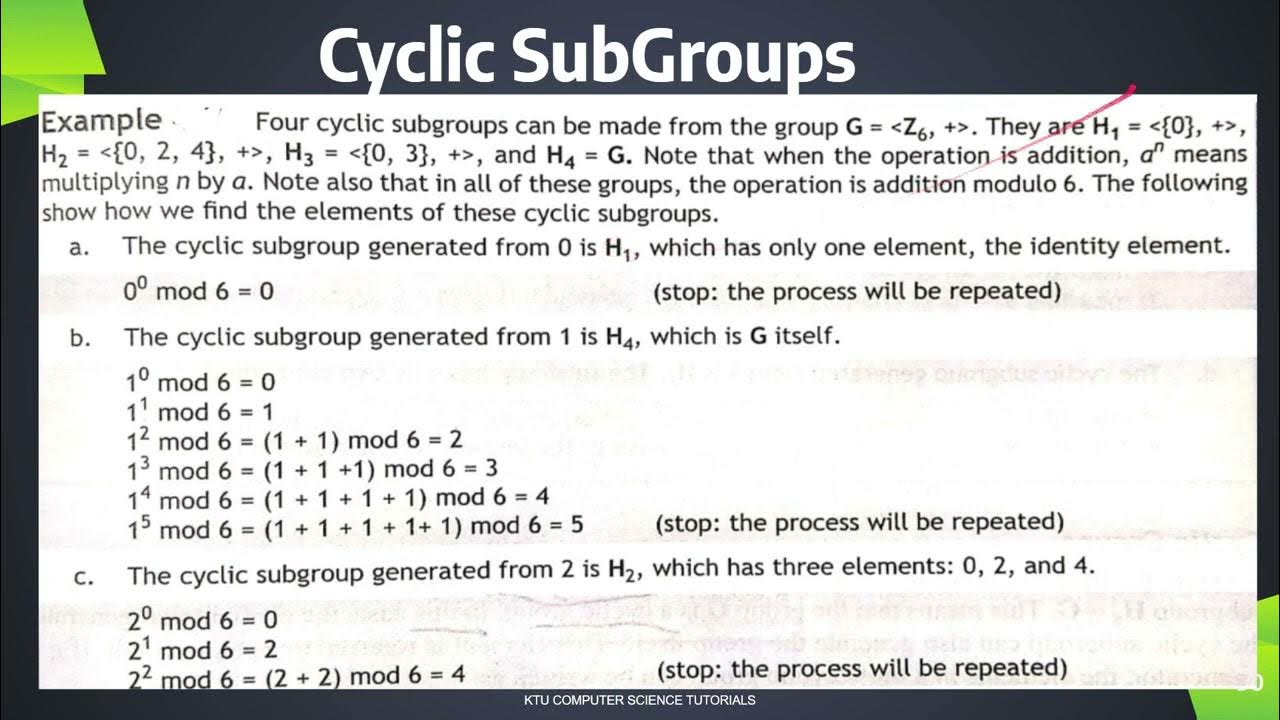 Algebraic Structures-Part 3 (KTU CST332 Foundations of Security in Computing-S6CS-Mod 1-Part 10 ...