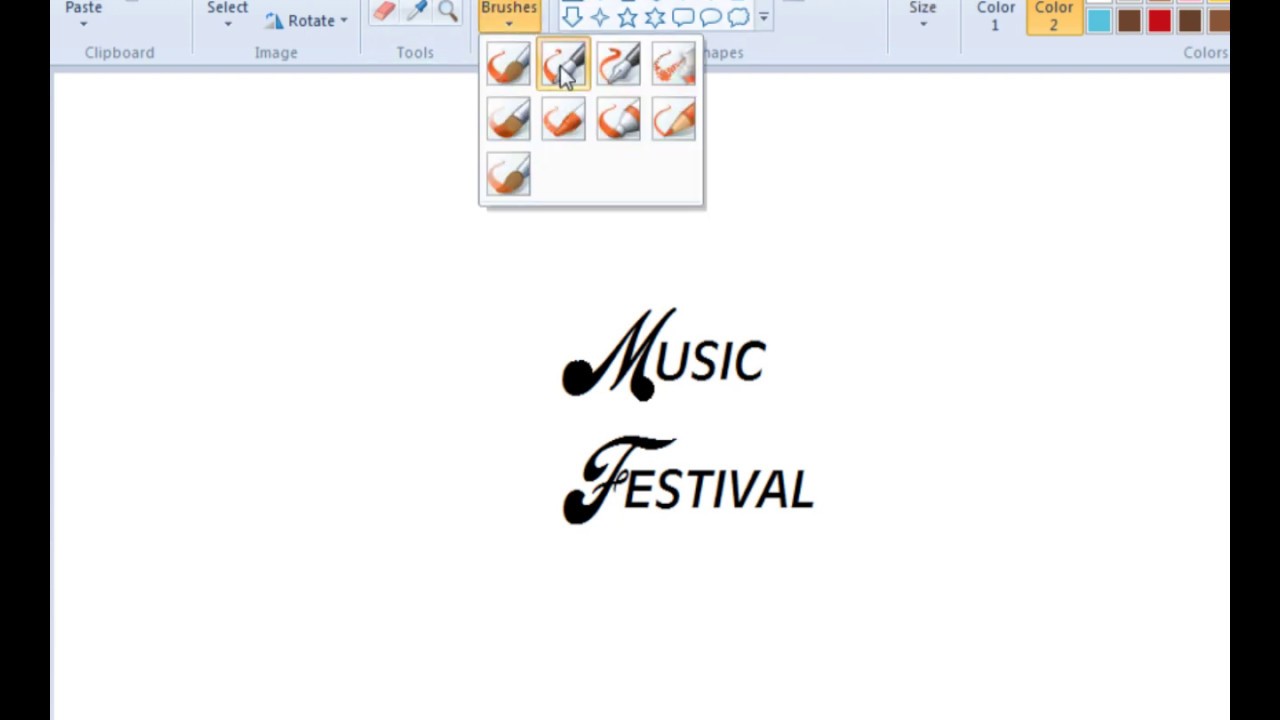 How to Draw MUSIC Logo in MS Paint from Scratch! - YouTube