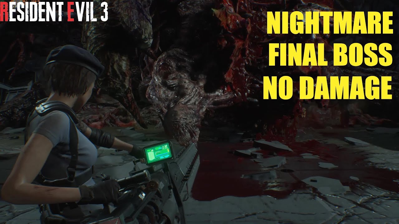 Resident Evil 3 Remake - Final Boss (Nightmare) No Damage - YouTube