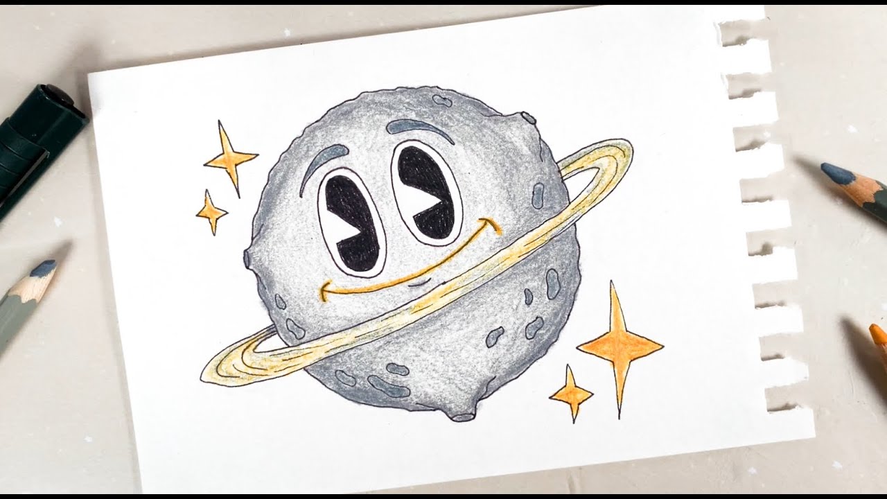 ADORABLE DRAWINGS FOR KIDS - HOW TO DRAW A CUTE PLANET | STEP BY STEP ...