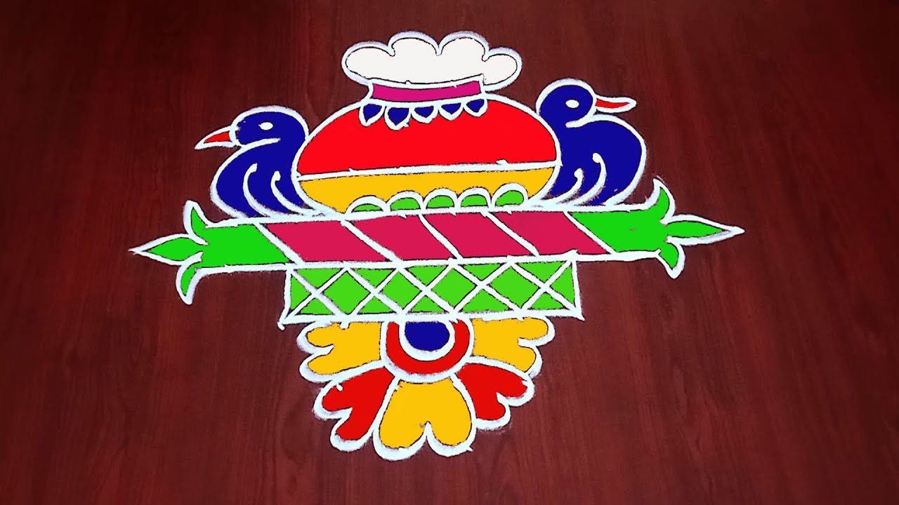 8x2x2 Pongal Special Beautiful Rangoli Designs | Simple Pongal Pot ...