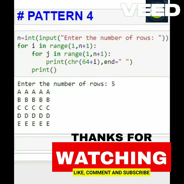 Python Pattern 4 Shortspythoncodepatternpythonprogramming Syntaxsolver U5mviral