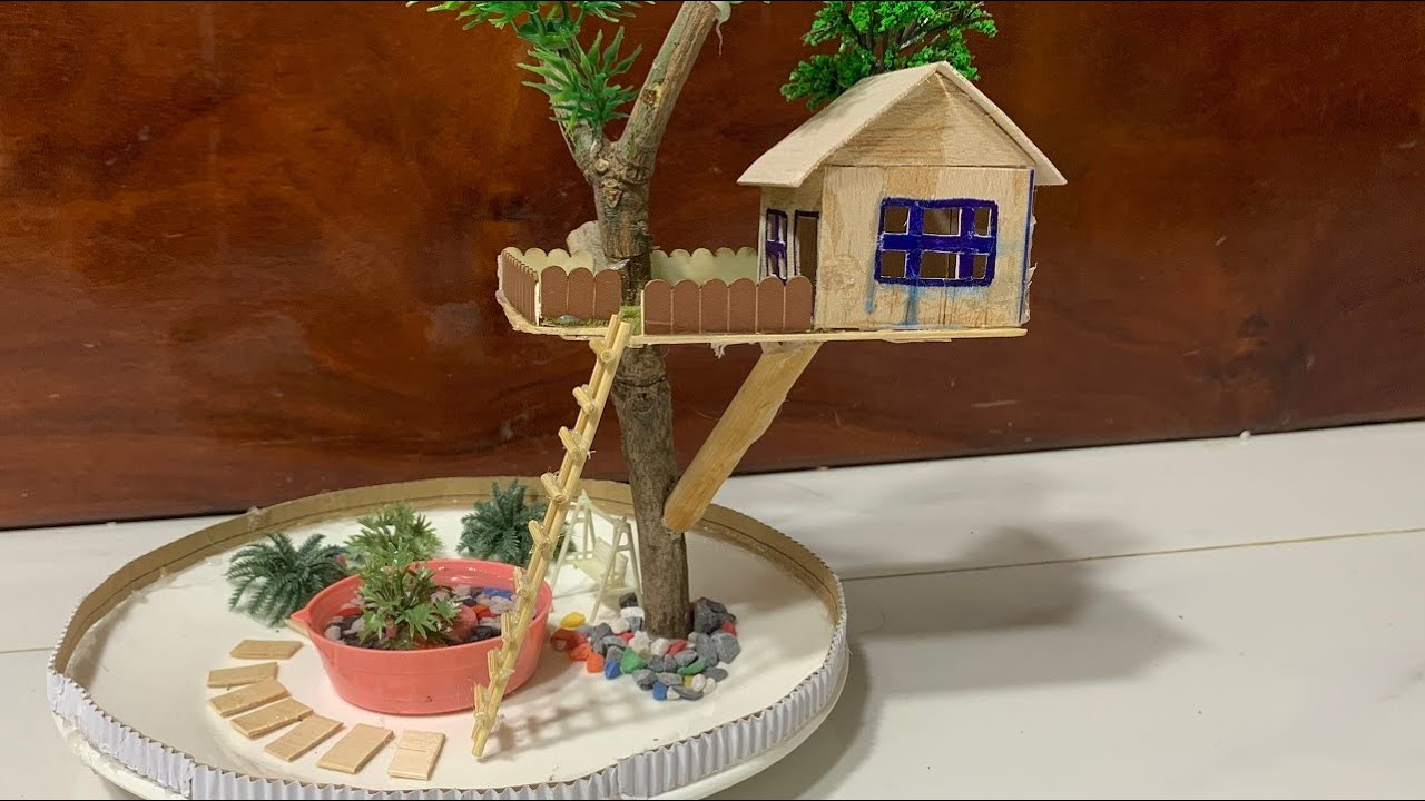 DIY MINIATURE TREE HOUSE @dailylifesurvival - YouTube