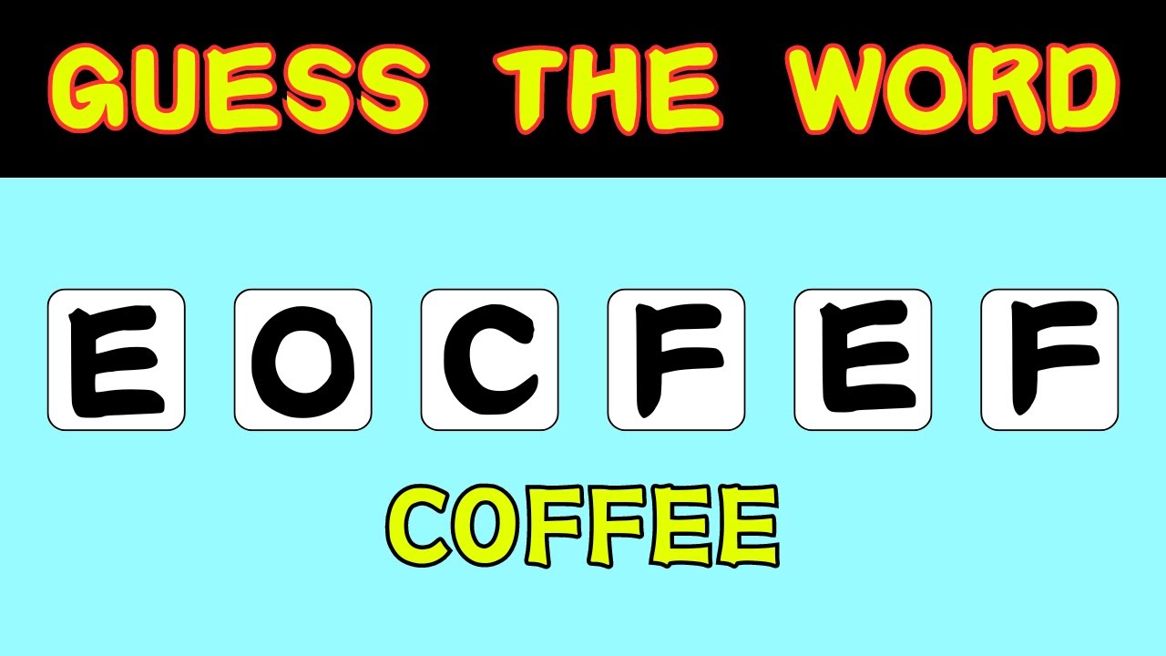 Scrambled Word Game - Guess The Word Game (6 letters) - YouTube