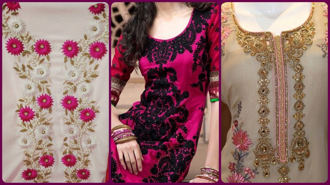 Embroidery neck designs | Hand embroidery designs for neck | Gala ...