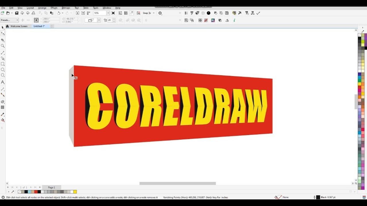 3D Perspective Typography in CorelDRAW | Text Effects Tutorial | 3d ...