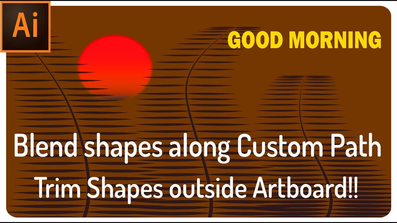 How to use Blend Tool in Adobe Illustrator!! Blend shapes along the ...