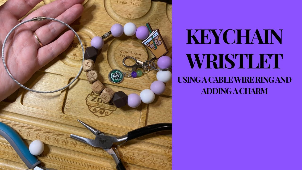 DIY silicone beaded keychain wristlet using a cable wire ring unedited ...