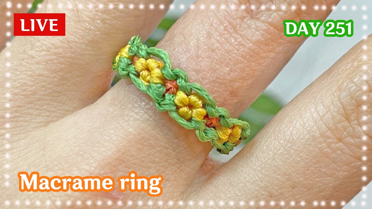 꽃 매듭 만들기 How to make flower macrame ring - YouTube
